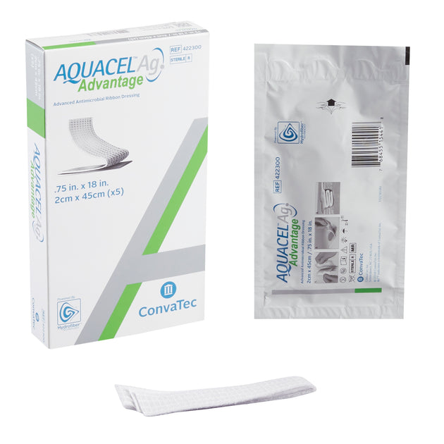 ConvaTec Silver Hydrofiber Dressing Aquacel® Ag Advantage 3/4 X 18 Inc ...