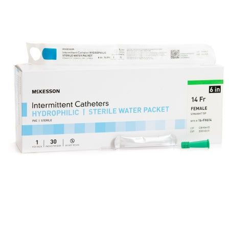 Urethral Catheter McKesson Straight Tip Hydrophilic Coated PVC 14 Fr ...