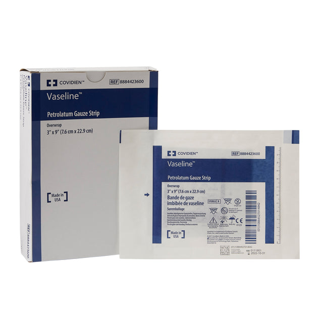 Cardinal Petrolatum Impregnated Dressing Vaseline® Rectangle 3 X 9 Inc ...