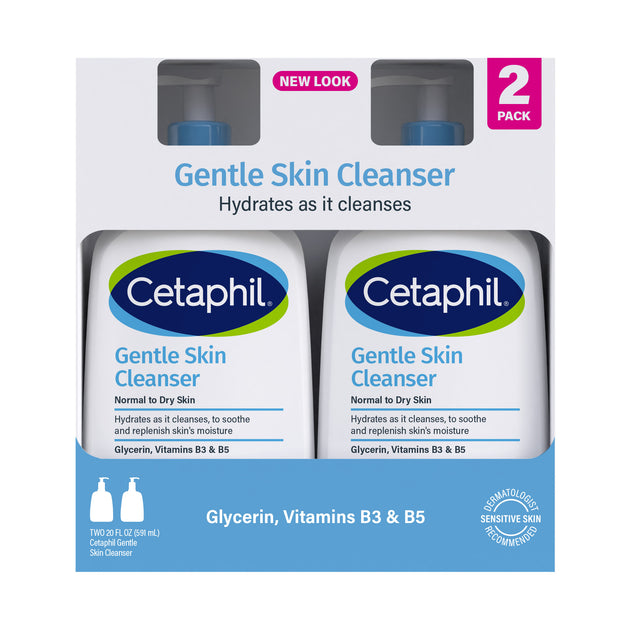 Gentle Skin Cleanser, Dry to Normal Sensitive Skin, 20 Fl Oz, 2-Count ...
