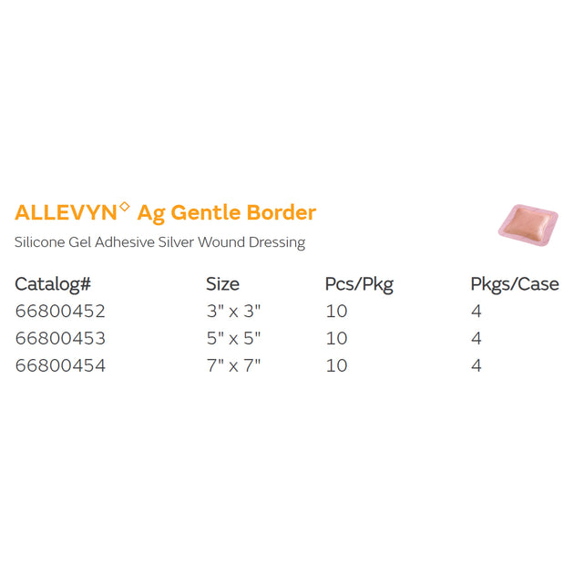 Smith & Nephew Silver Foam Dressing Allevyn Ag Gentle Border 5 X 5 Inc ...