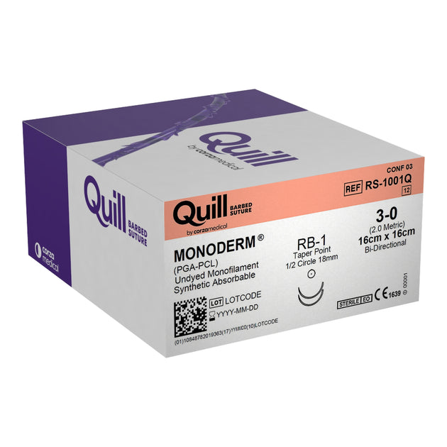 Absorbable Quill Barbed Suture with Needle Monoderm™ Polyblycolic Acid ...