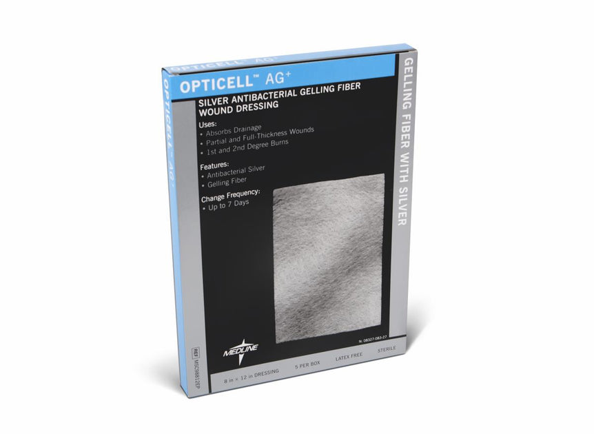 Opticell Ag+ Silver Antibacterial Gelling Fiber Wound Dressing, 8" x 1 ...