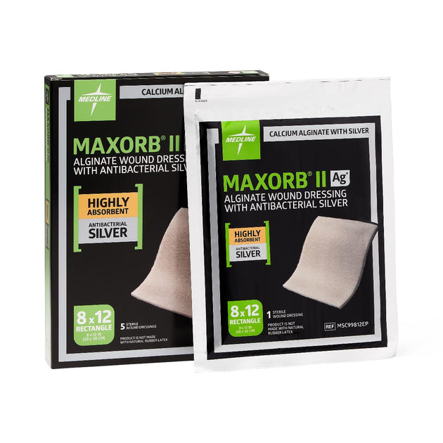 Maxorb II Silver Alginate Wound Dressing, 8" x 12" inch | Gilgal ...