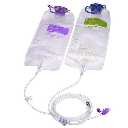 Cardinal Kangaroo ePump 1000 mL Feed Set with 1000 mL Flush Bag ...