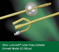 Foley Catheter Emmett 3-Way Round Tip 30 cc Balloon 20 Fr. Latex ...