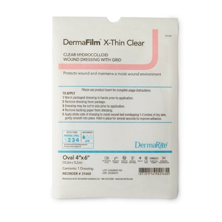 Hydrocolloid Dressing DermaFilm® 4 X 6 Inch Oval Sterile | Gilgal ...