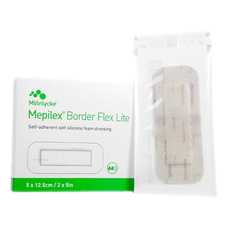 Silicone Foam Dressing Mepilex® Border Flex Lite 2 X 5 Inch Rectangle ...
