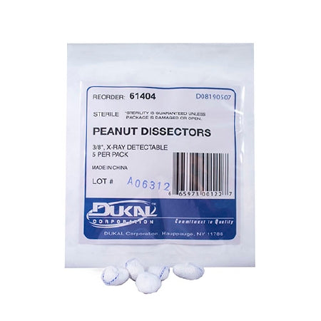 Surgical Peanut Sponge X-Ray Detectable Cotton 3/8 Inch Diameter 5 Cou ...