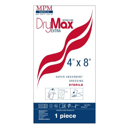 Super Absorbent Dressing DryMax Extra 4 X 8 Inch Polypropylene / Sodiu ...