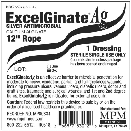 Silver Alginate Dressing ExcelGinate® AG 12 Inch Length Rope Sterile ...