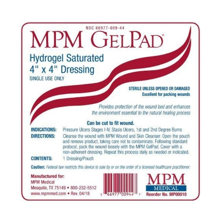 Hydrogel Dressing GelPad® 4 X 4 Inch Square Sterile | Gilgal Medical ...
