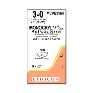 Ethiguard Monocryl Plus Antibacterial Sutures | Gilgal Medical Supplies Inc