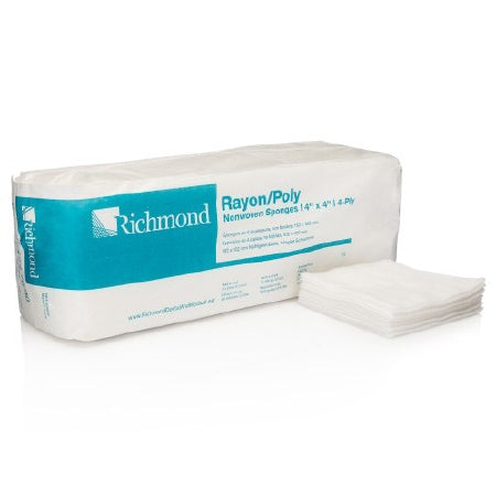 Nonwoven Sponge Polyester / Rayon 4-Ply 4 X 4 Inch Square NonSterile ...